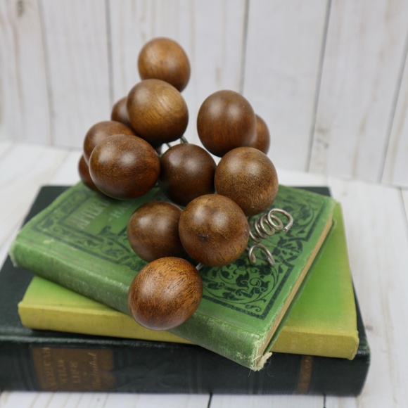 Accents | Vintage Wooden Grapes Clusters Wire Wooden Grape Mid Century ...